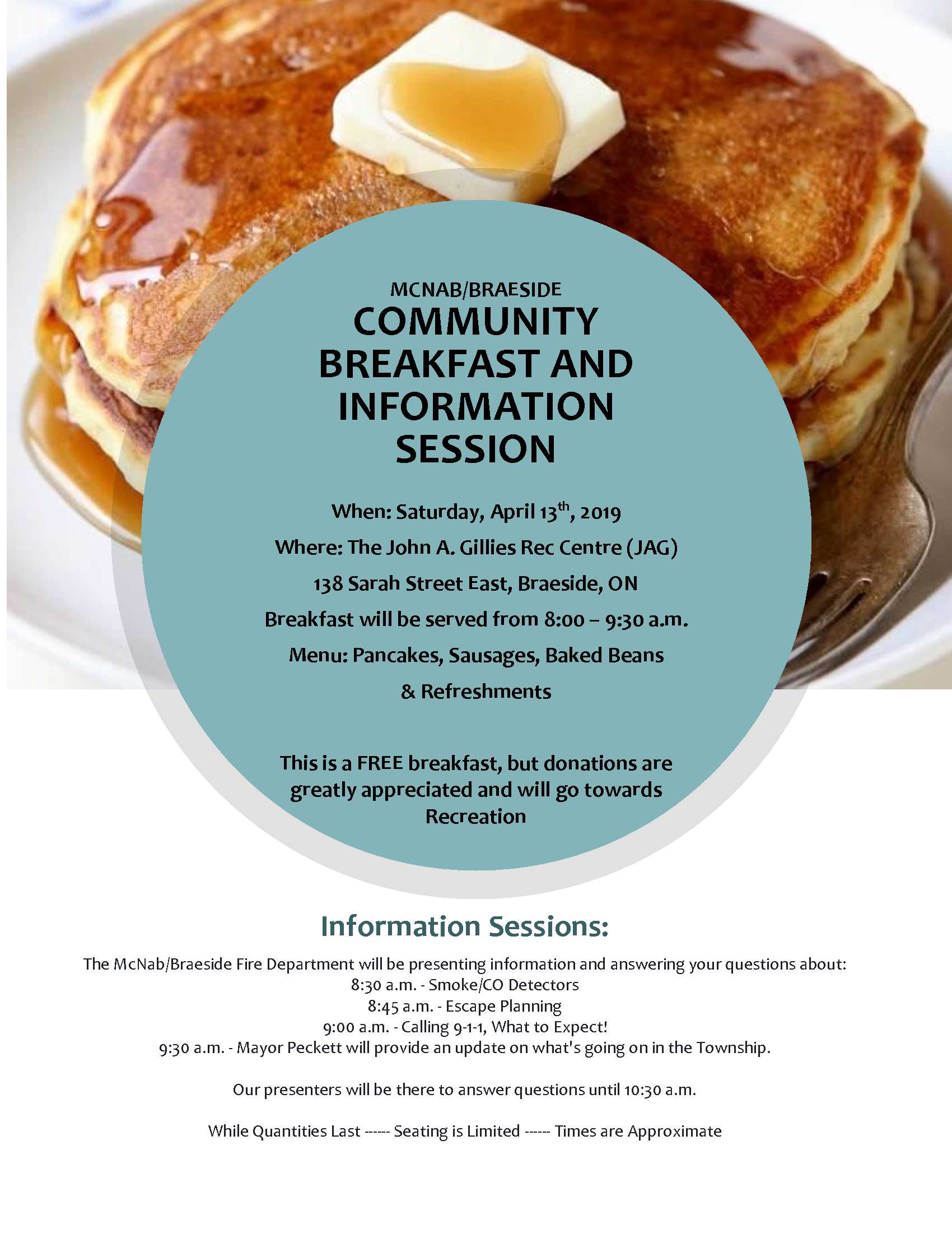 Community Breakfast & Information Session - The Township of McNab/Braeside